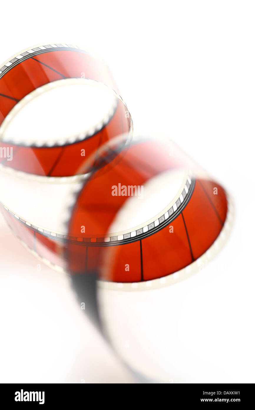 Detail of a red movie film isolated on white Stock Photo - Alamy