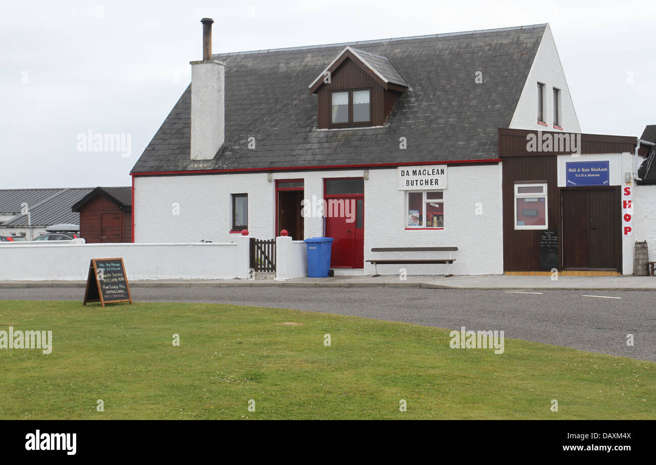 Butchers shop Scarinish Isle of Tiree Scotland June 2013 Stock Photo ...