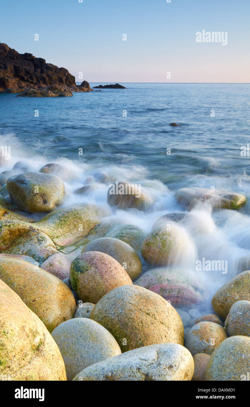 Granite Boulders at Porth Nanven Beach - St Just, Cornwall, England, UK ...