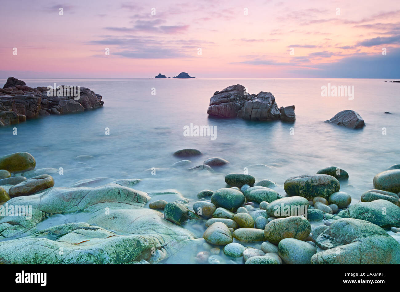 Granite Boulders at Porth Nanven Beach - St Just, Cornwall, England, UK ...