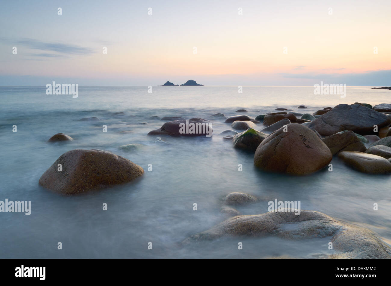 Granite Boulders at Porth Nanven Beach - St Just, Cornwall, England, UK ...
