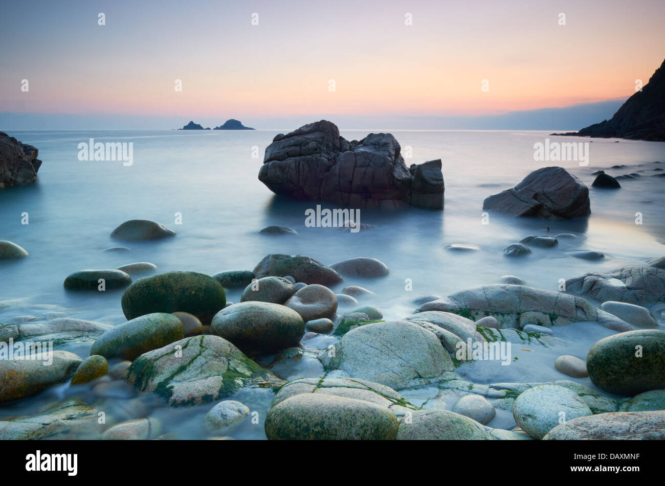 Granite Boulders at Porth Nanven Beach - St Just, Cornwall, England, UK ...