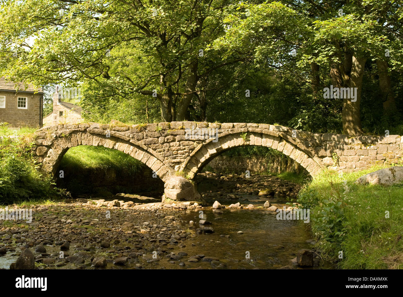 Foot bridge in Wycoller Country Park Colne Lancashire Stock Photo - Alamy