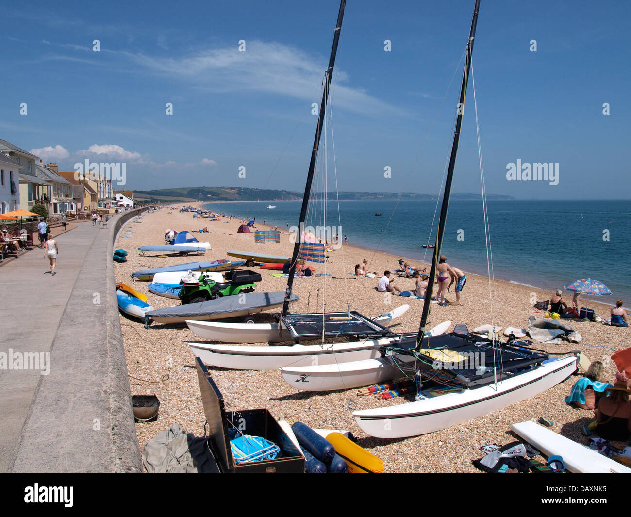 Sea wall and beach, Torcross and Slapton Sands, Devon, UK 2013 Stock ...