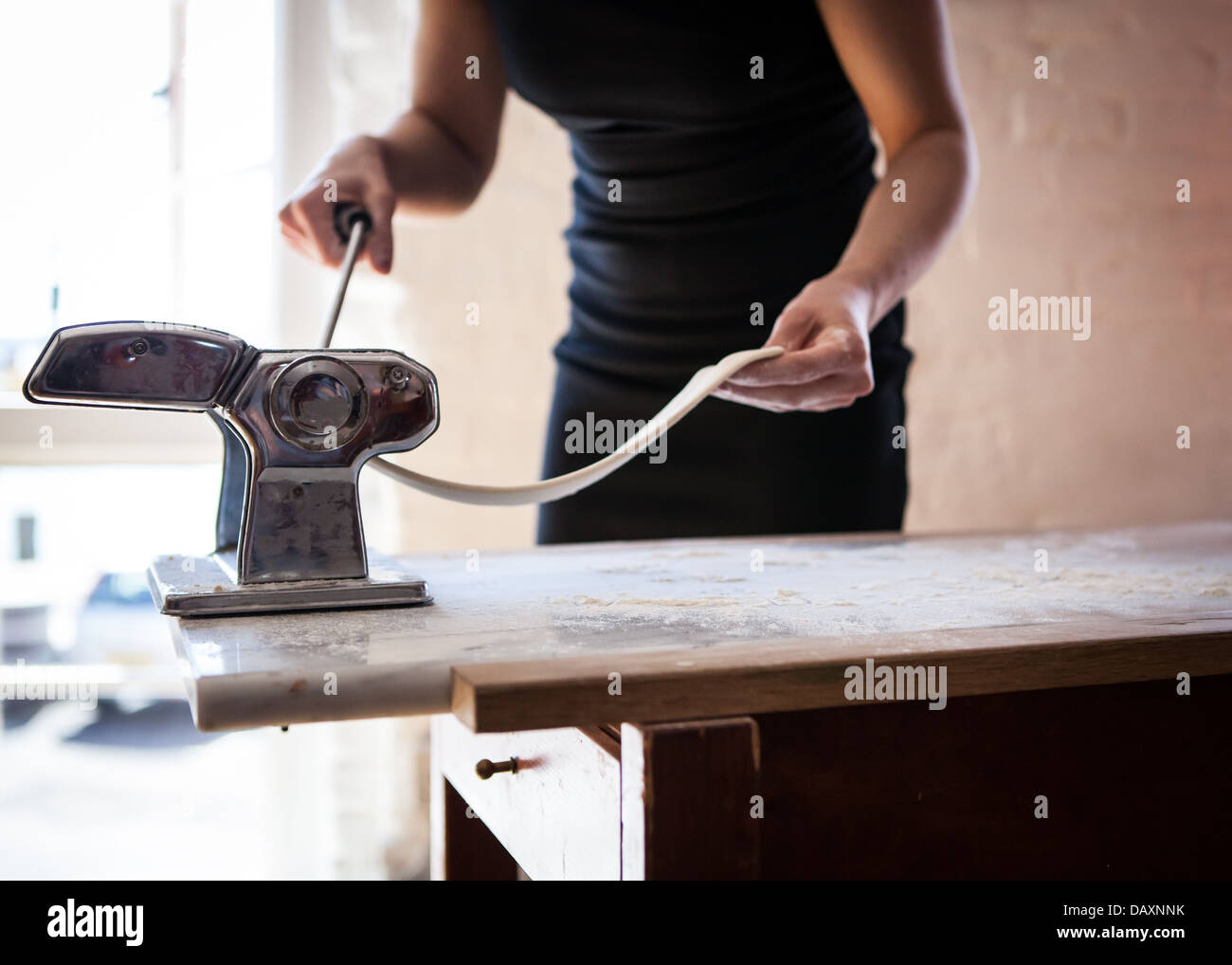 Making pasta by hand Stock Photo - Alamy