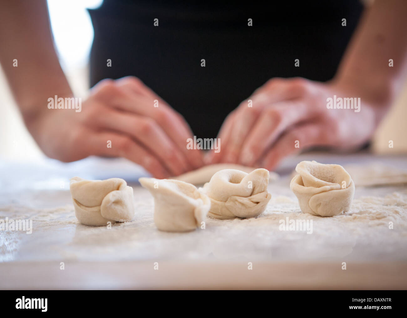 Making pasta by hand Stock Photo - Alamy