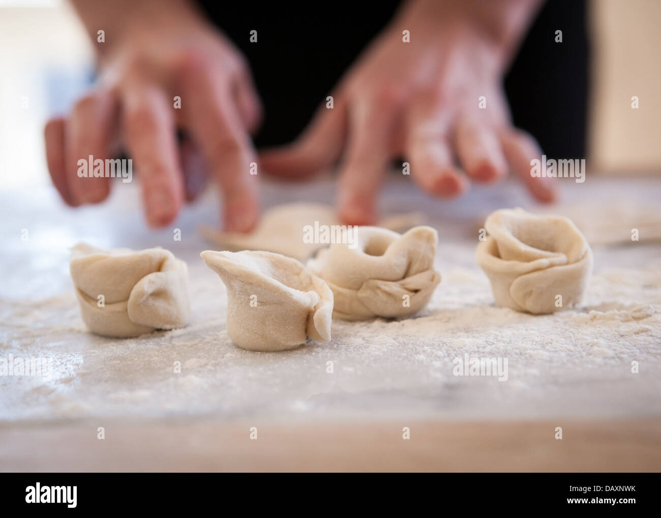 Making pasta by hand Stock Photo - Alamy