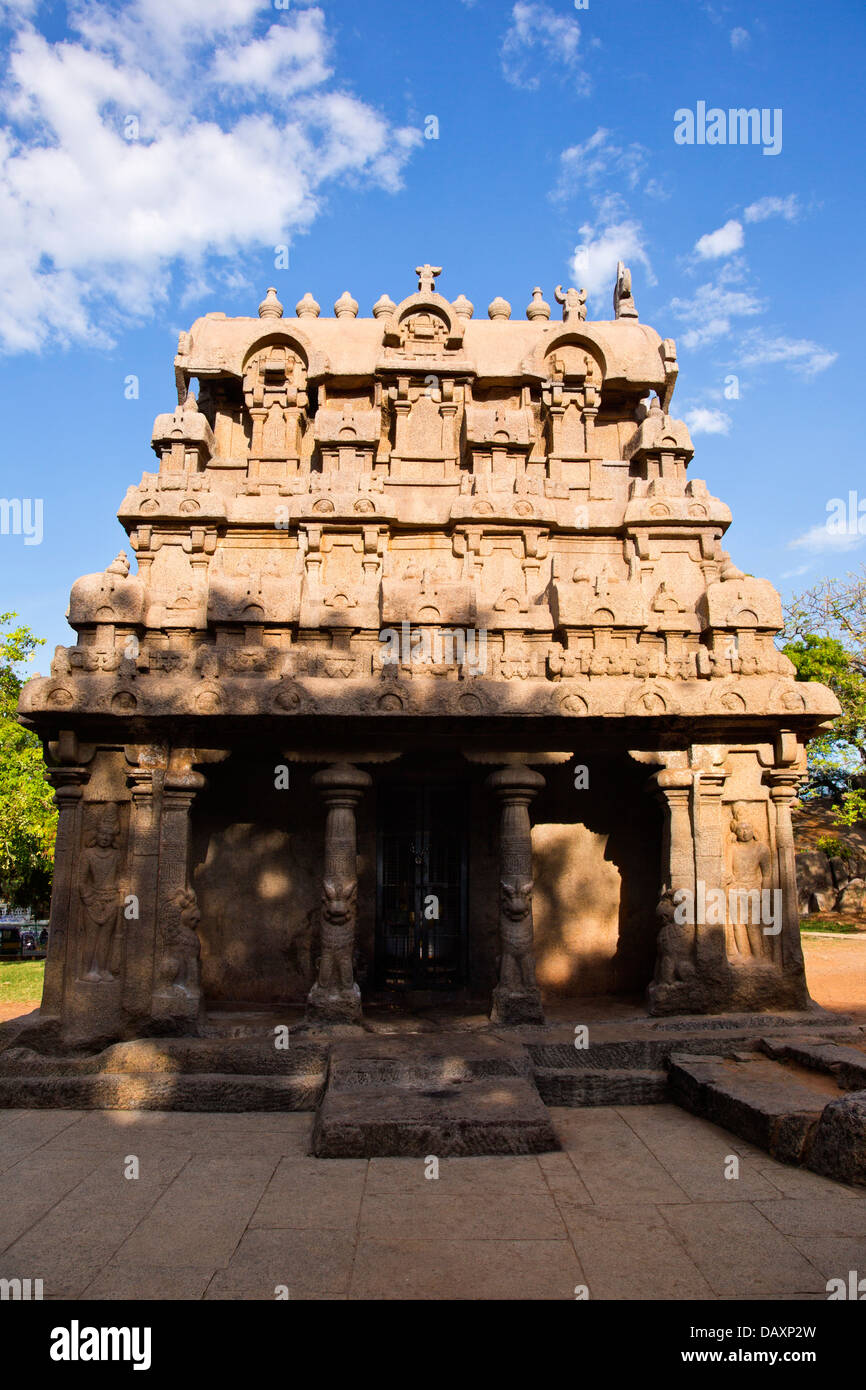 Ancient Pancha Rathas temple at Mahabalipuram, Kanchipuram District ...