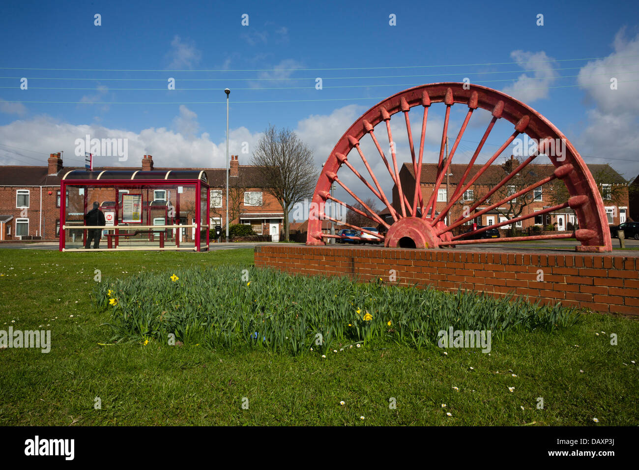 Sharlston Colliery pit wheel, New Sharlston near Wakefield Stock Photo ...
