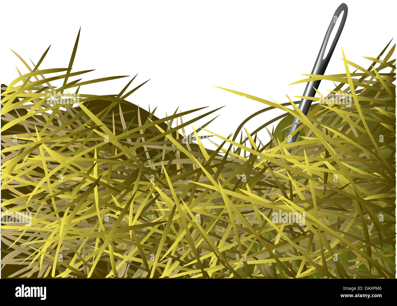 needle in a haystack on white background Stock Photo - Alamy