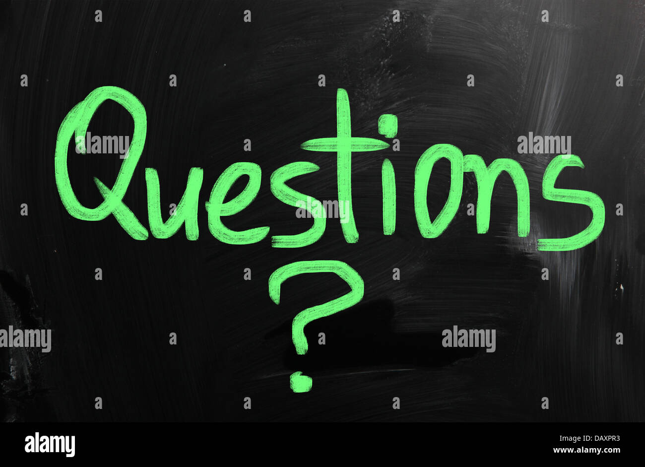 Question written on chalkboard Stock Photo - Alamy