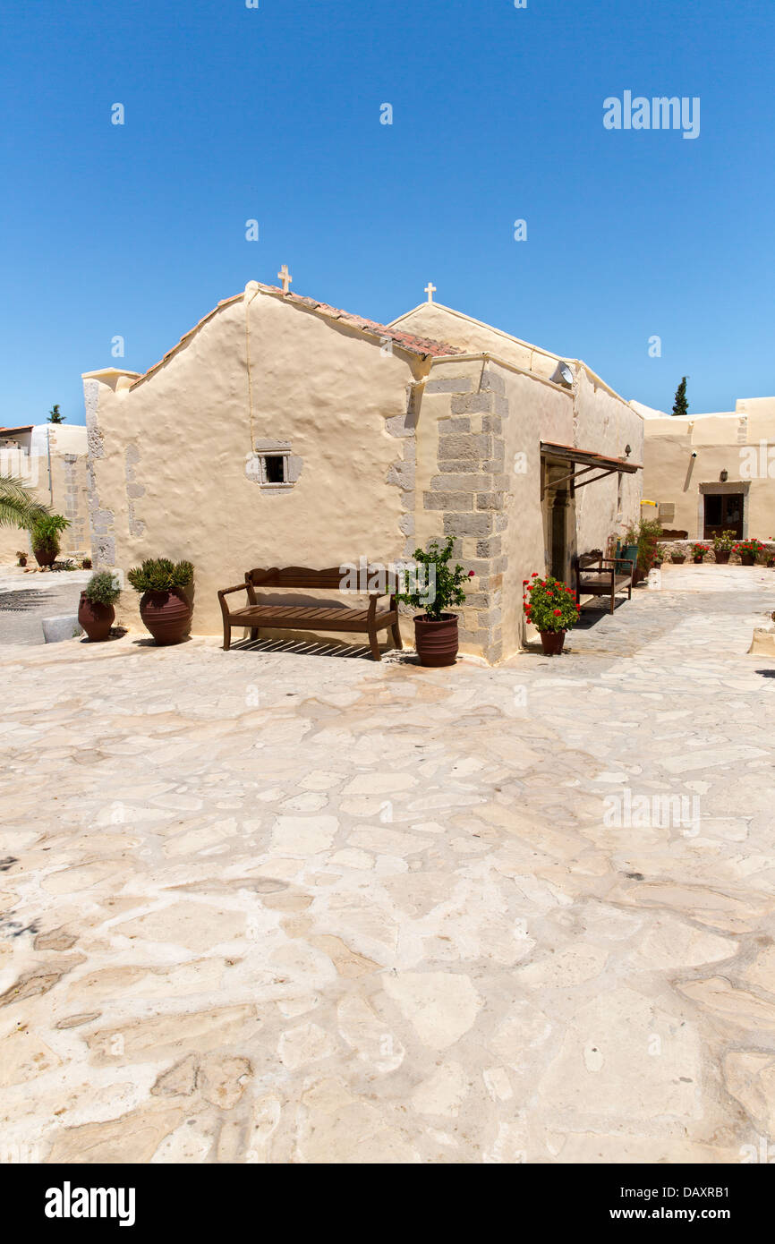 Monastery (friary) in Messara Valley at Crete island in Greece. Messara ...