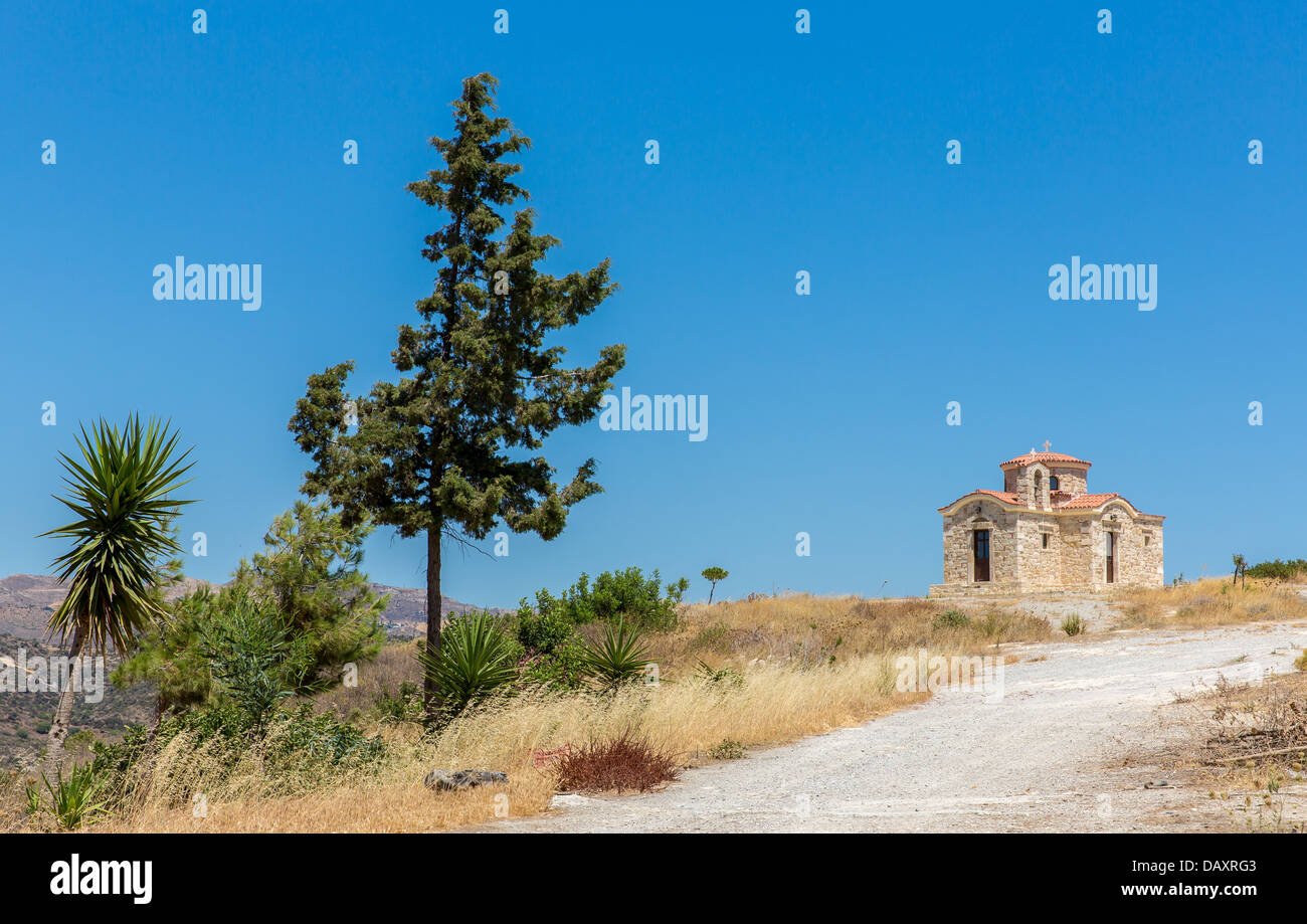 Monastery (friary) in Messara Valley at Crete island in Greece. Messara ...