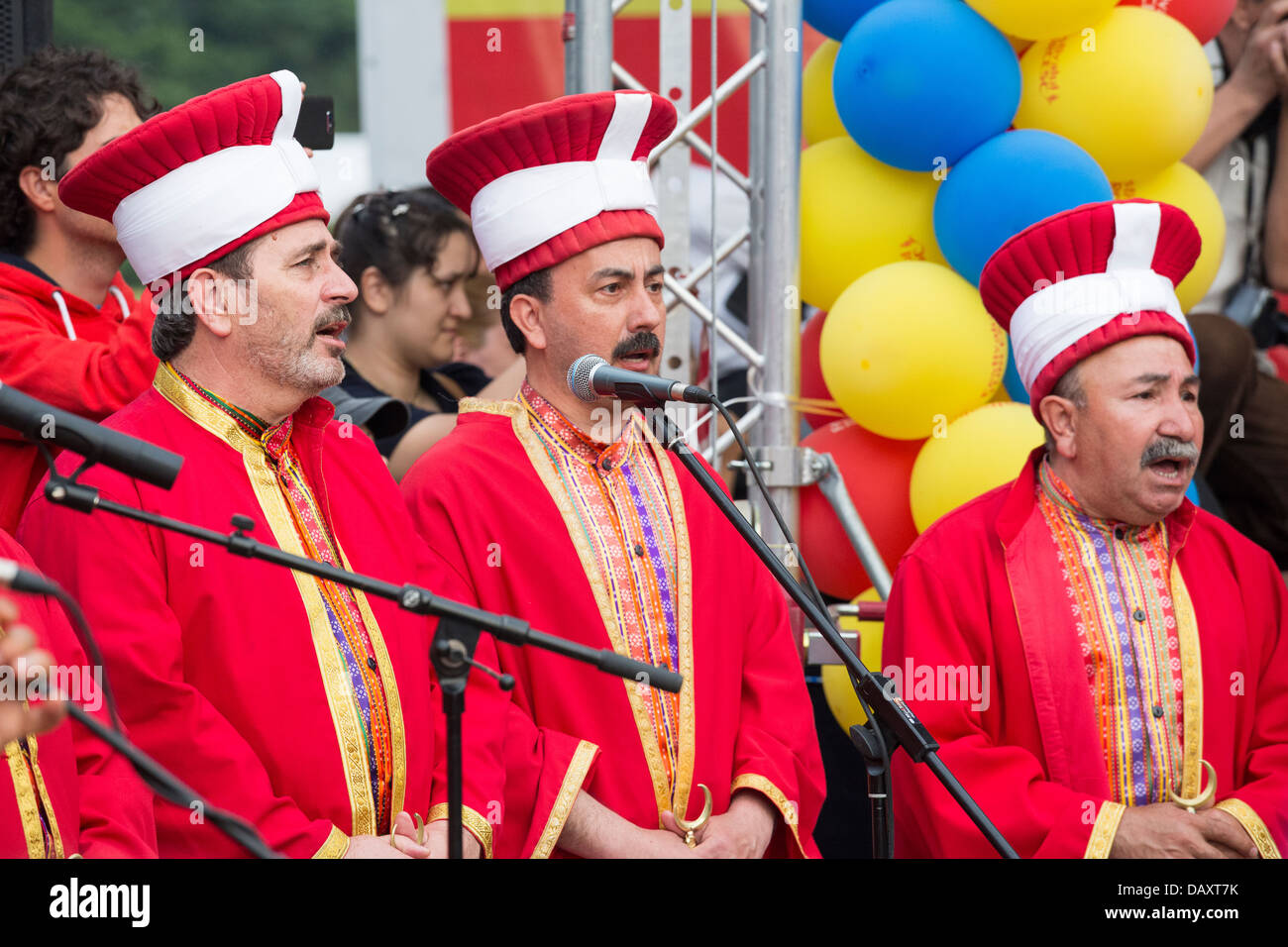 Turkish traditional military fanfare "Mehter" performs live for the ...