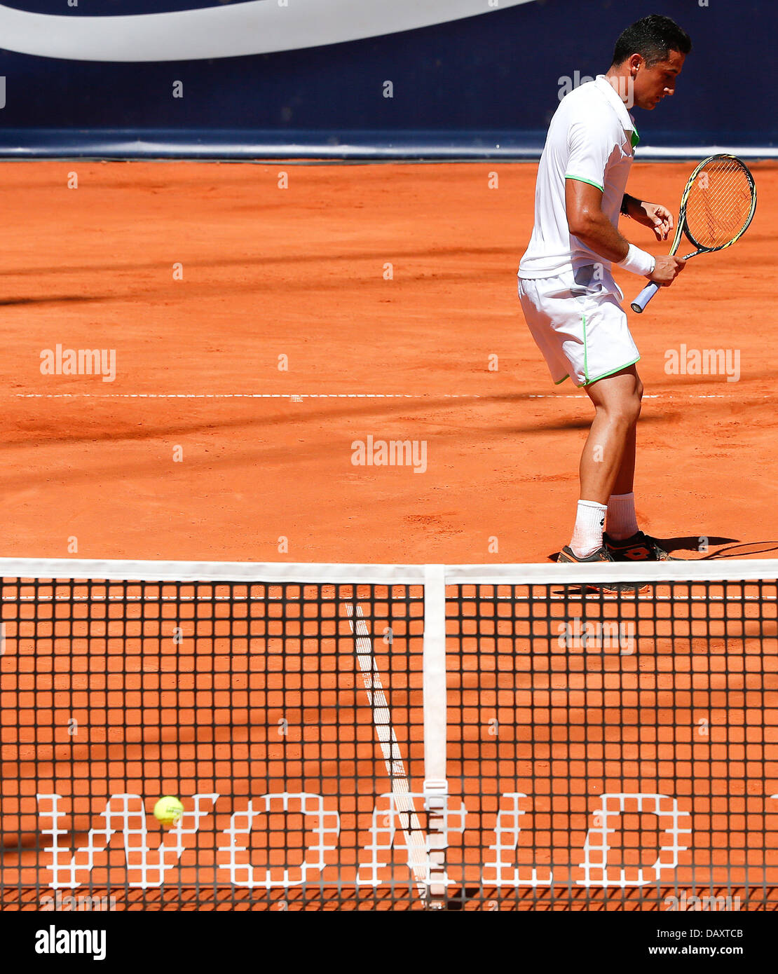 Hamburg, Germany. 20th July, 2013. Spain's Nicolas Almagro reacts after ...