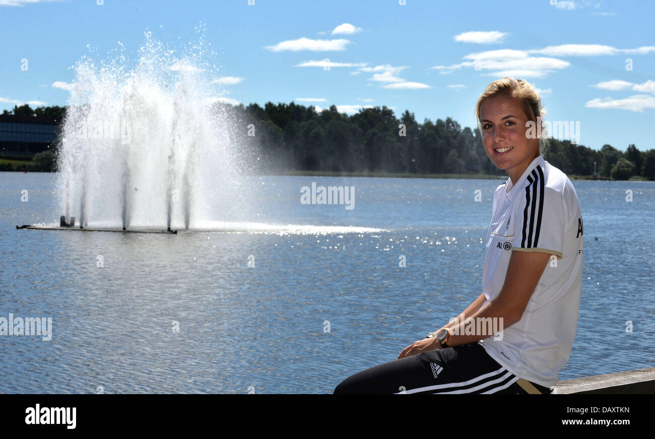 Vaxjo, Sweden. 20th July, 2013. Germany's Jennifer Cramer poses during ...