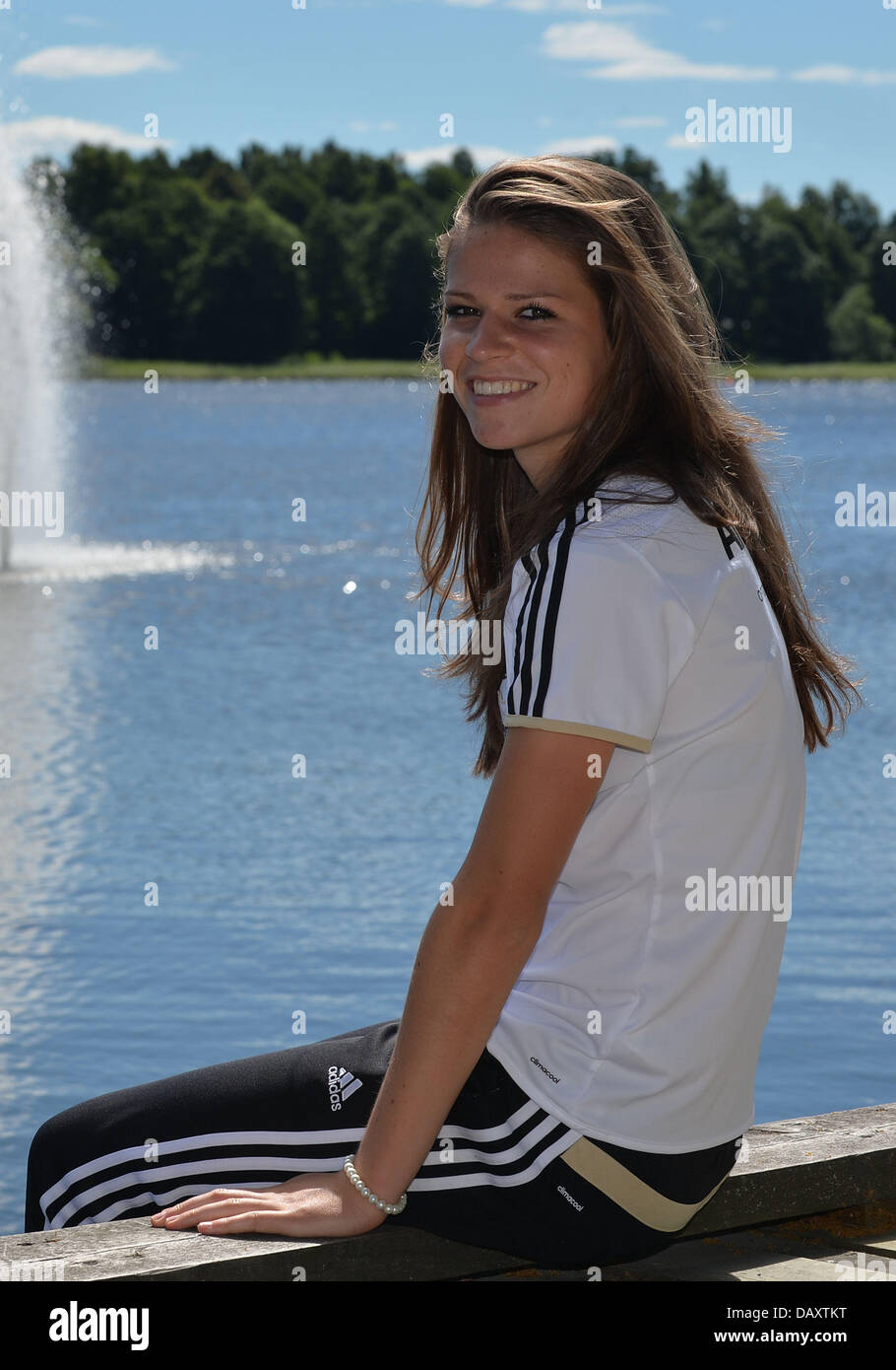 Vaxjo, Sweden. 20th July, 2013. Germany's Melanie Leupolz poses during ...
