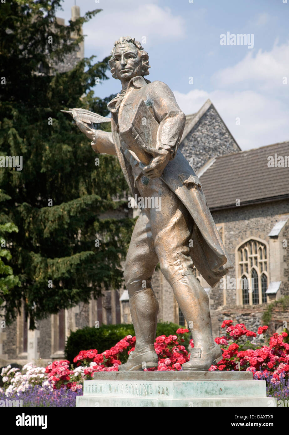 Thomas Paine statue Thetford Norfolk England Stock Photo - Alamy