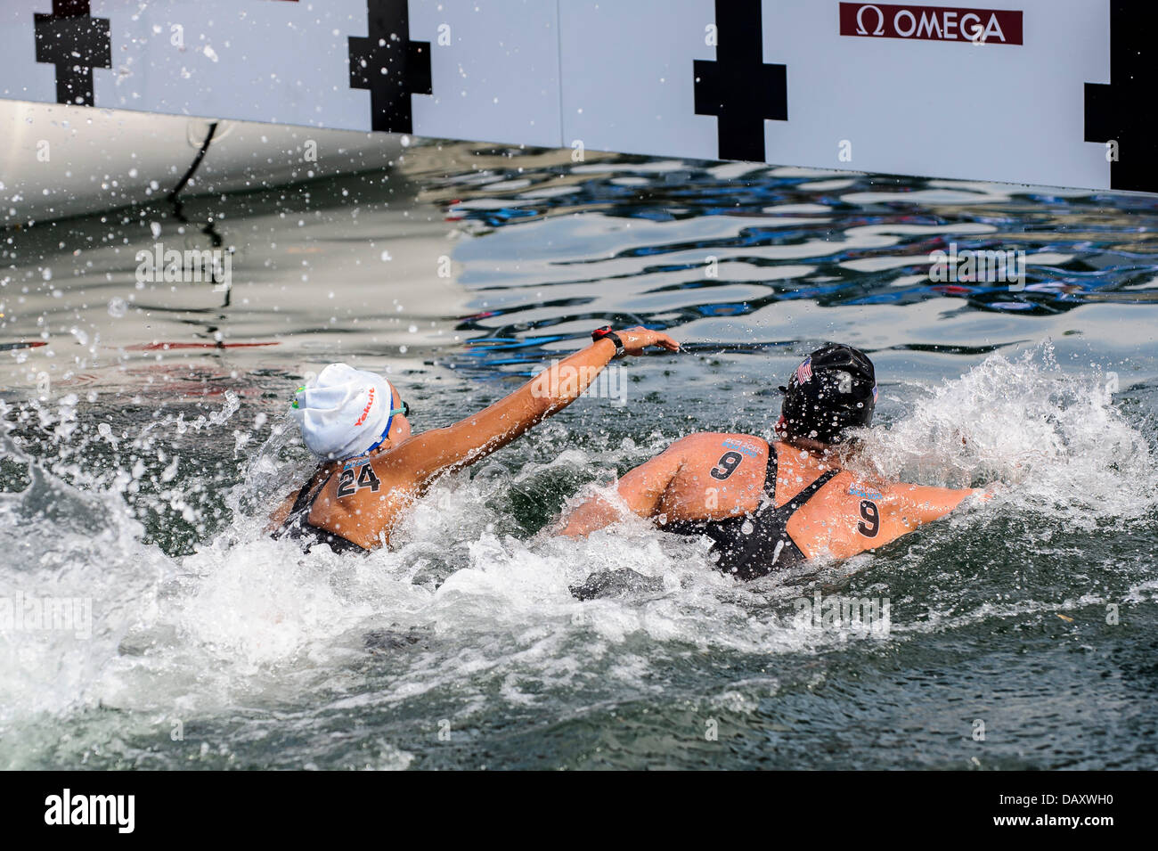 Barcelona, Spain. 20th July, 2013. Haley Danita Anderson (USA) just ...