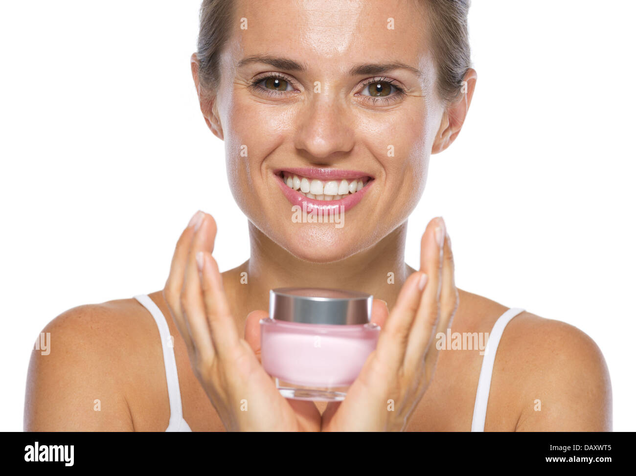 Beautiful woman bottle moisturizer cream hi-res stock photography and ...