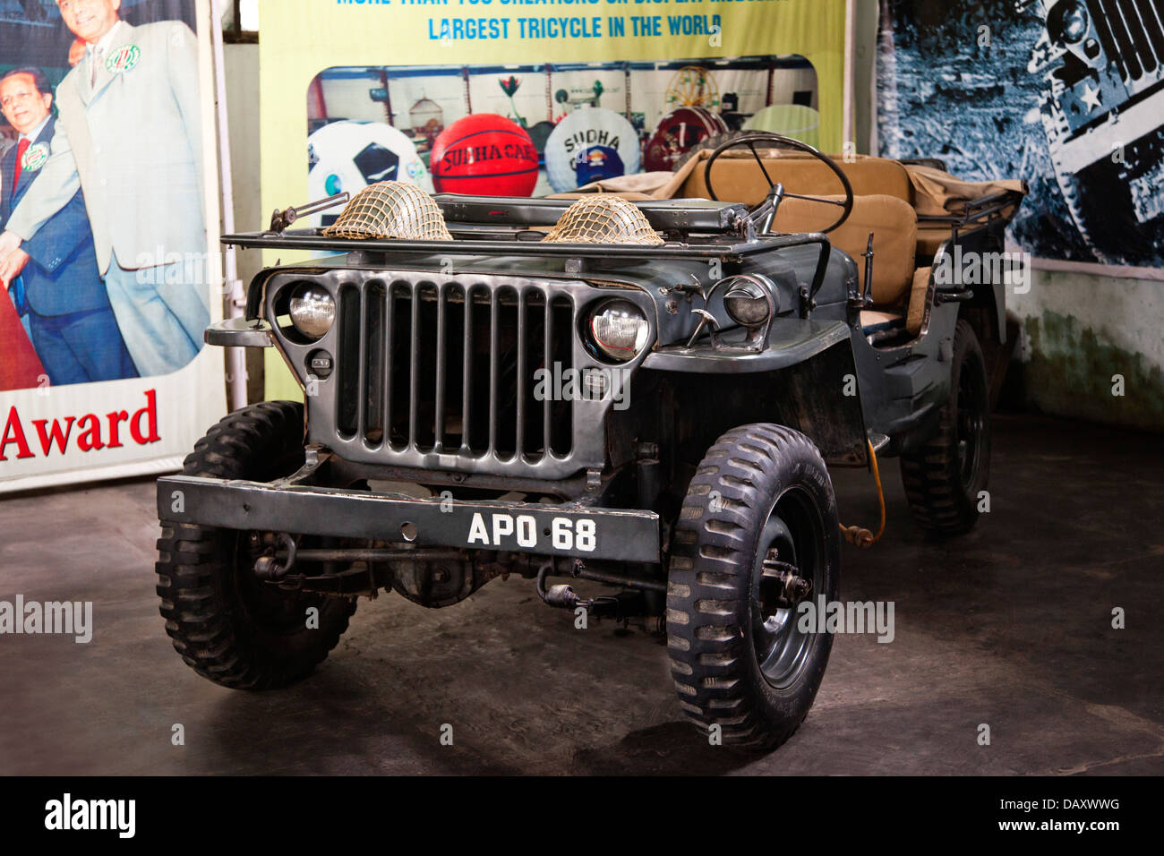 Jeep in a museum, Sudha Car Museum, Hyderabad, Andhra Pradesh, India ...
