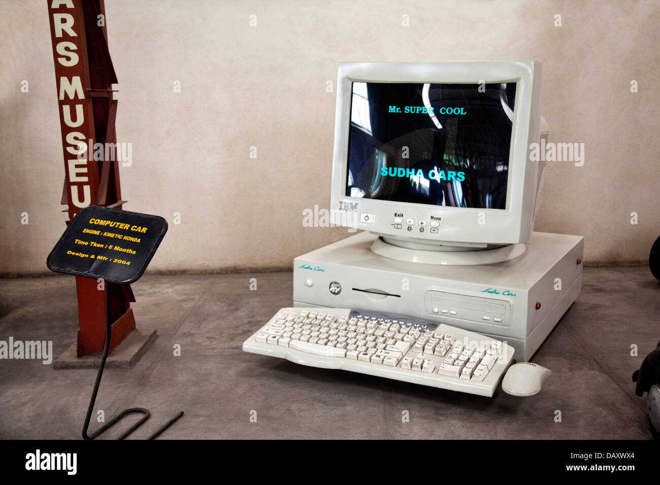 Desktop PC shaped car in a museum, Sudha Car Museum, Hyderabad, Andhra ...