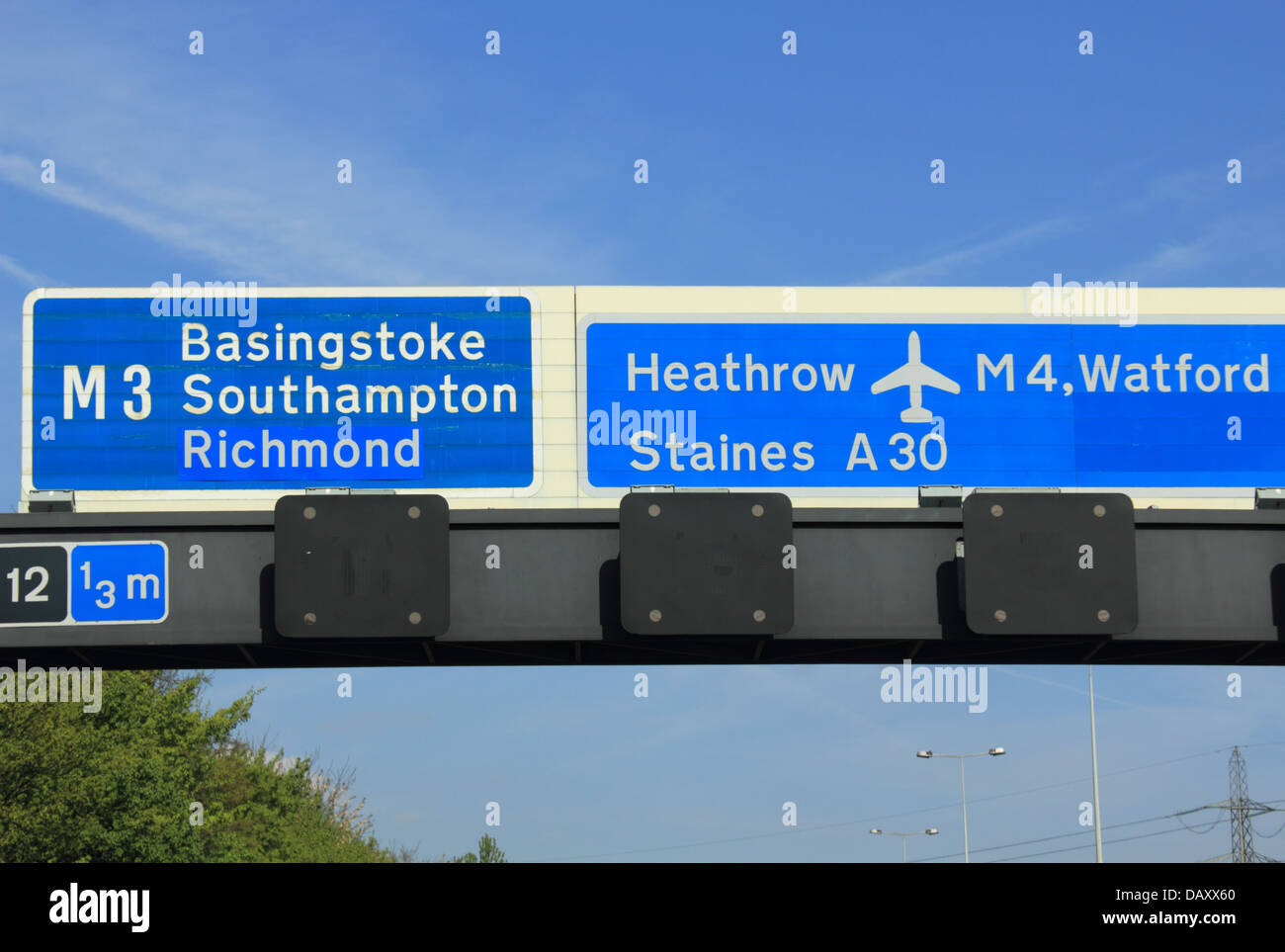 Junction 12 on The M25 motorway in Surrey. UK Stock Photo - Alamy