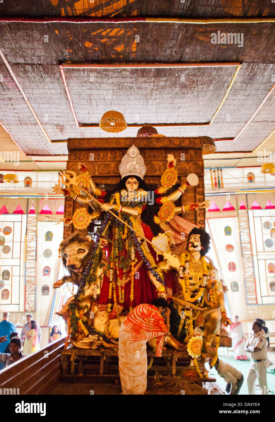 Statue goddess durga in temple hi-res stock photography and images - Alamy
