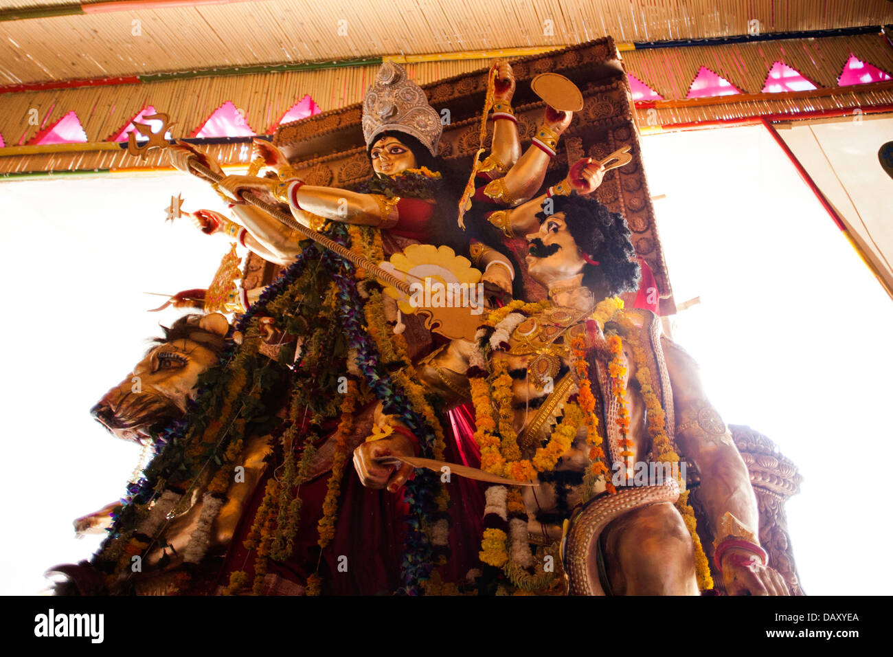 Statue goddess durga in temple hi-res stock photography and images - Alamy