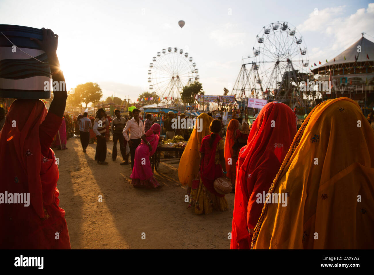 Tourists at Pushkar Camel Fair, Pushkar, Ajmer, Rajasthan, India Stock ...