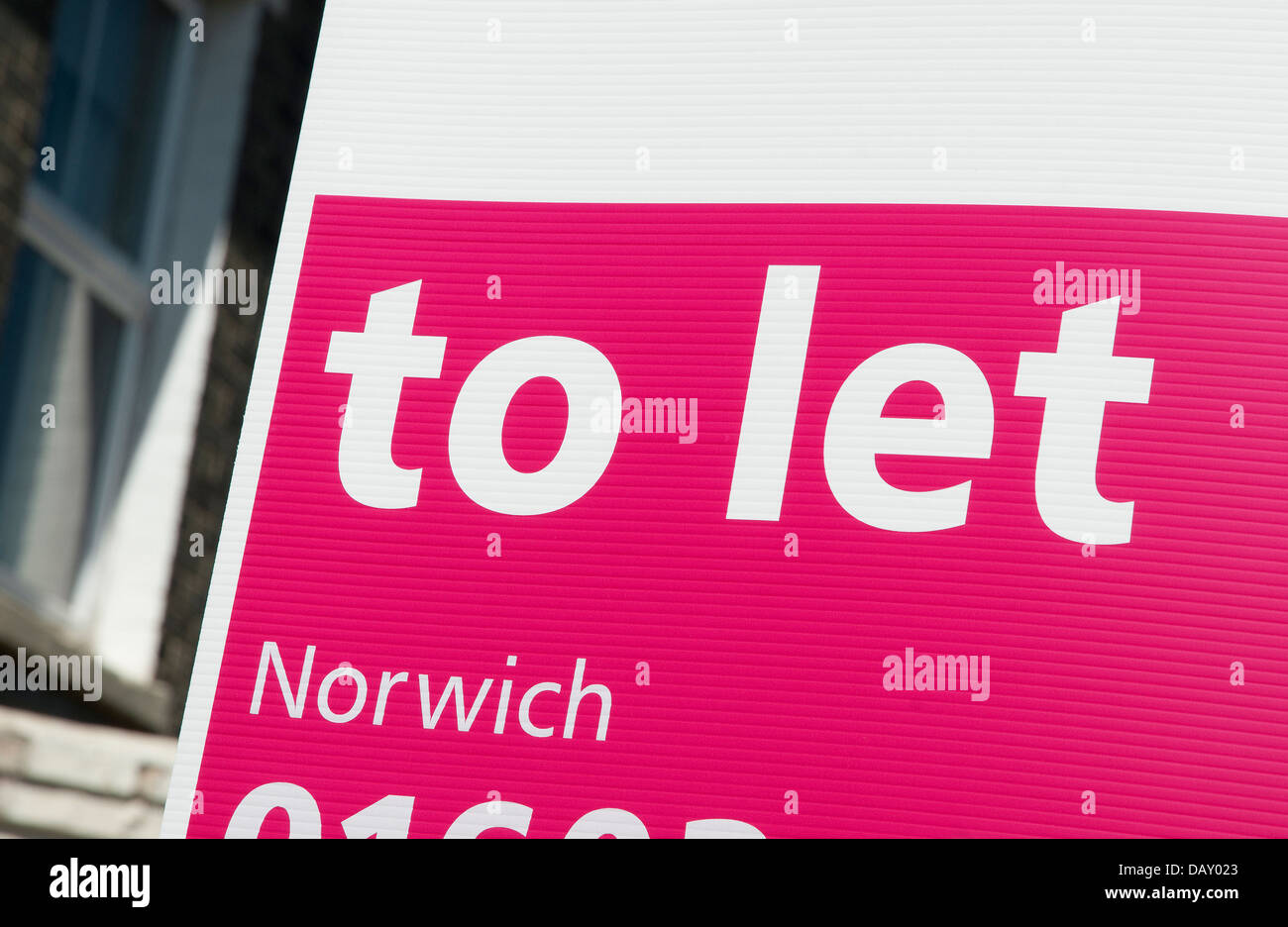 estate agent to let board outside residential property Stock Photo - Alamy
