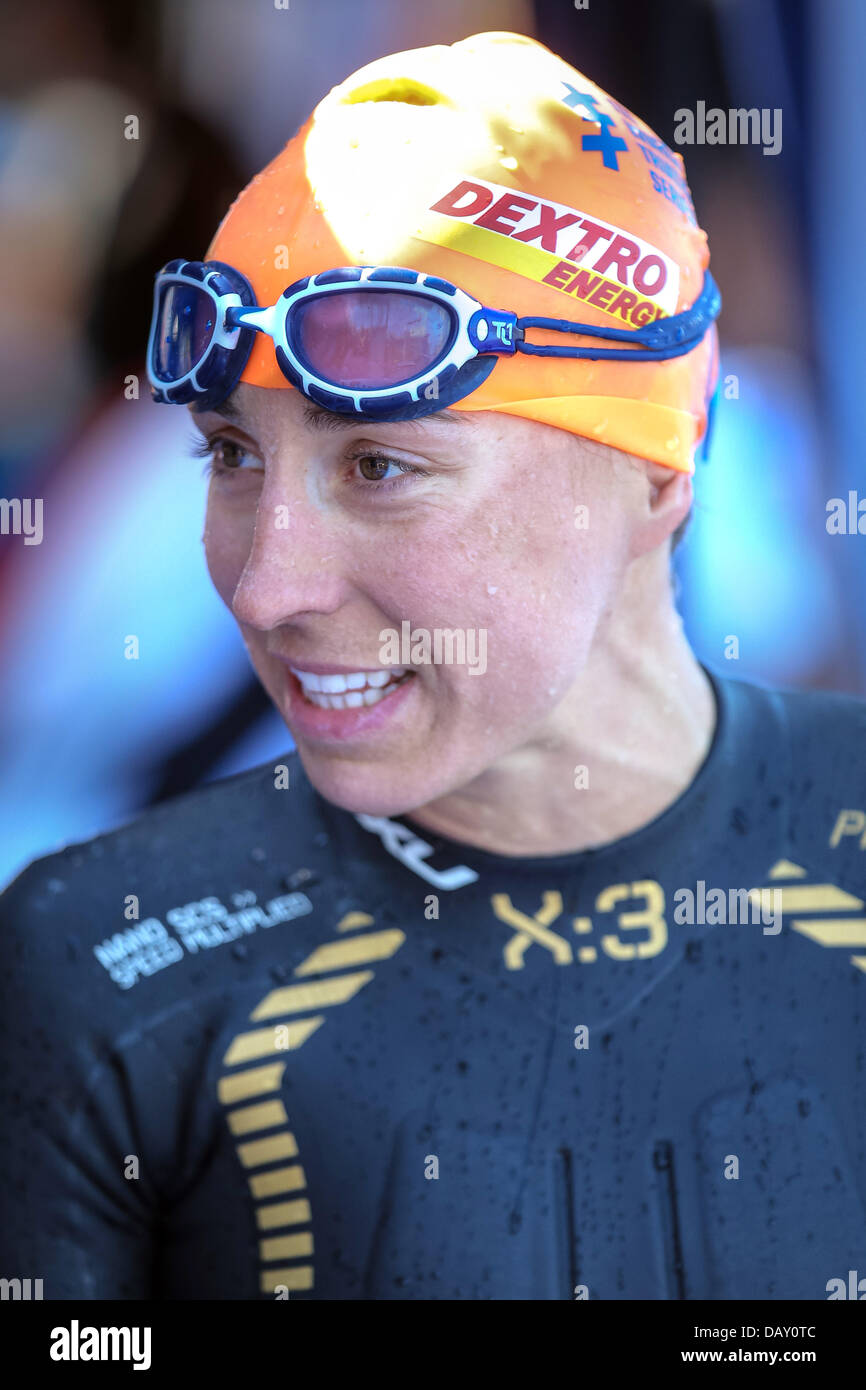 Hamburg, Germany. 20th July, 2013. Germany's Anne Haug, who finished ...