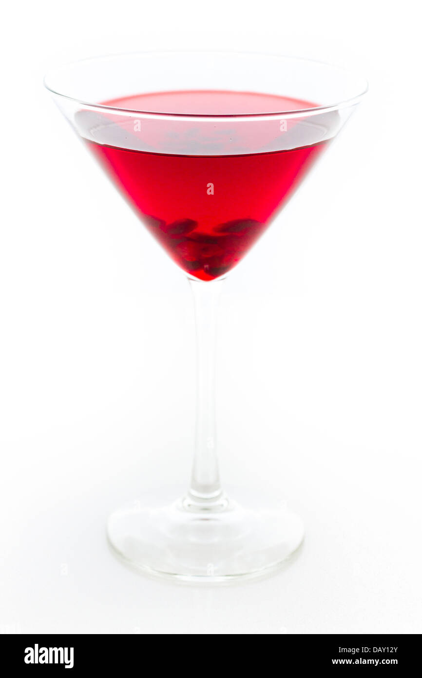 Pomegranate cosmo cocktail with lemon as a garnish Stock Photo - Alamy