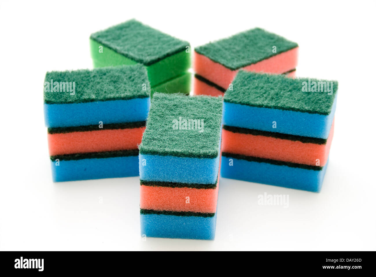 Coloured pot sponges Stock Photo - Alamy