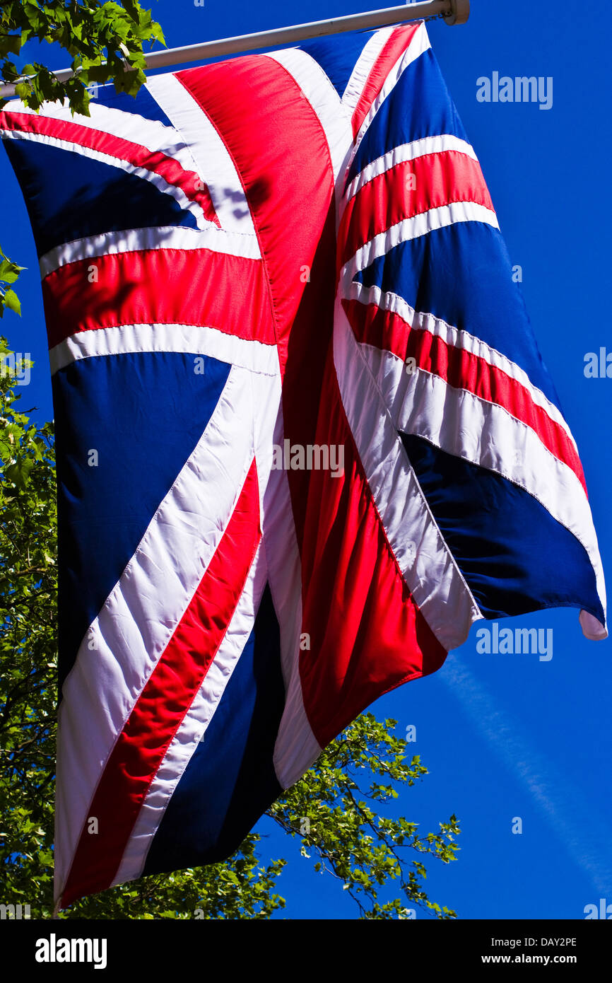 Union jack flag of Great Britain & Northern Ireland flying over The ...