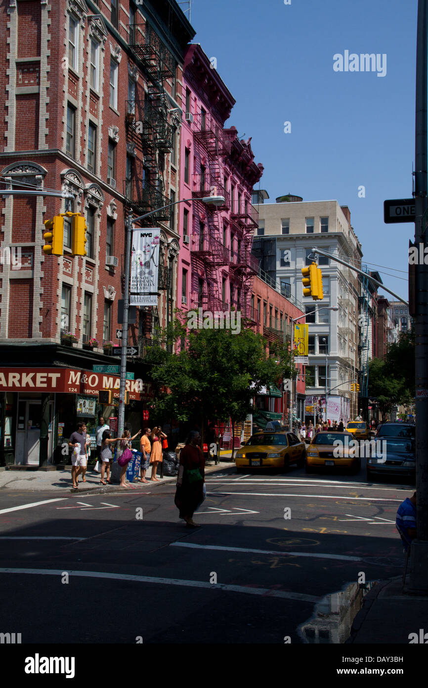 City Street, Cross intersection, New York City, United States of ...