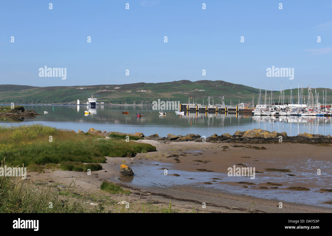 Ferry in Port Ellen harbour Islay Scotland July 2013 Stock Photo - Alamy