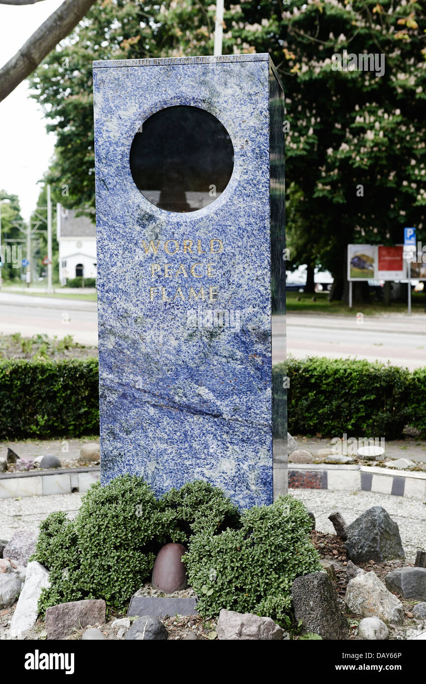 the world peace flame memorial monument inscription outside the peace ...
