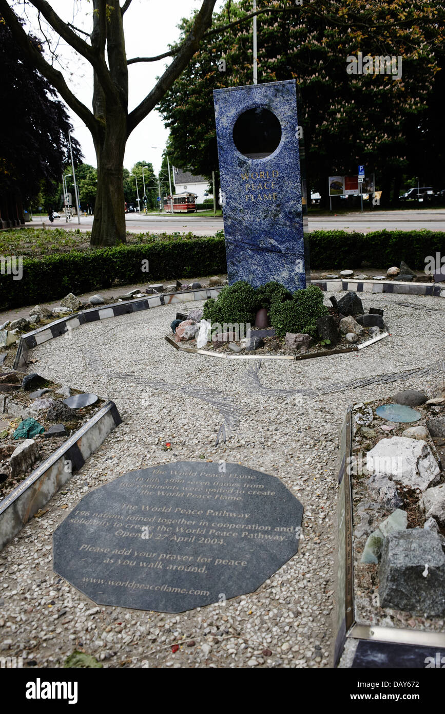 the world peace flame memorial monument inscription outside the peace ...