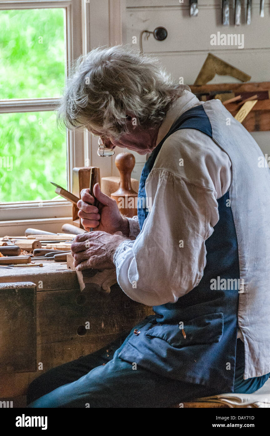 Cabinetmaker, Reenactor, Colonial Williamsburg, Virginia Stock Photo ...