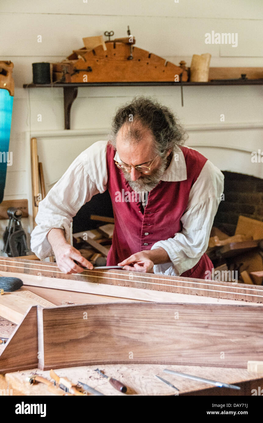 Cabinetmaker, Reenactor, Colonial Williamsburg, Virginia Stock Photo ...