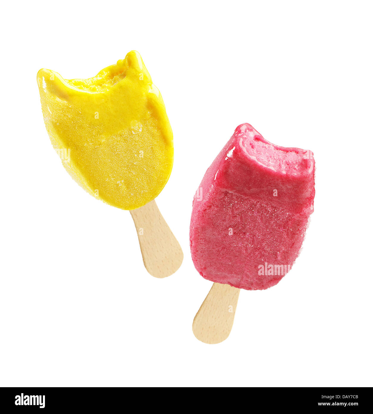 Two popsicle isolated on a white background Stock Photo - Alamy