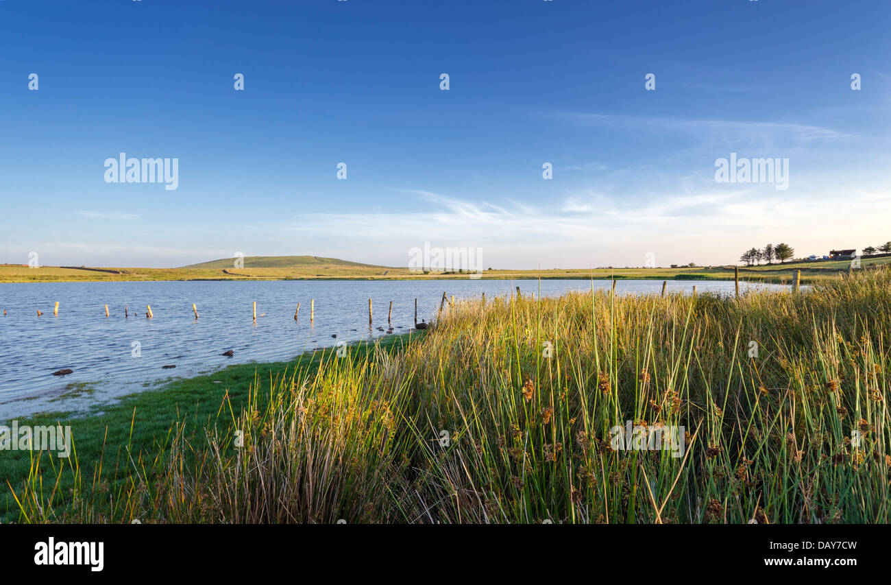 Dozmary Pool where legend has it that King Arthur threw back his sword ...