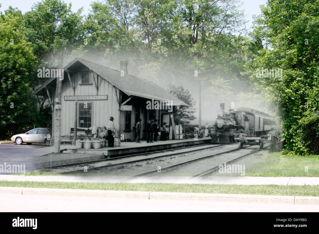 Menomonee Falls WI Train Depot original photo early 1900s placed in ...