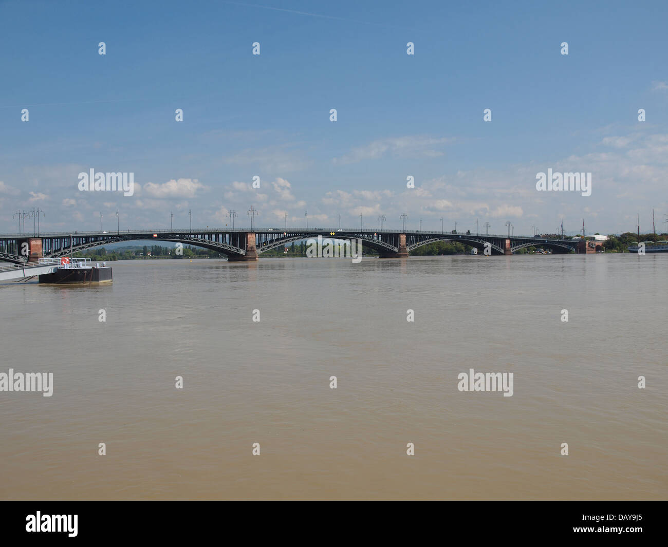 Rhein river in the city of Mainz Germany Stock Photo - Alamy