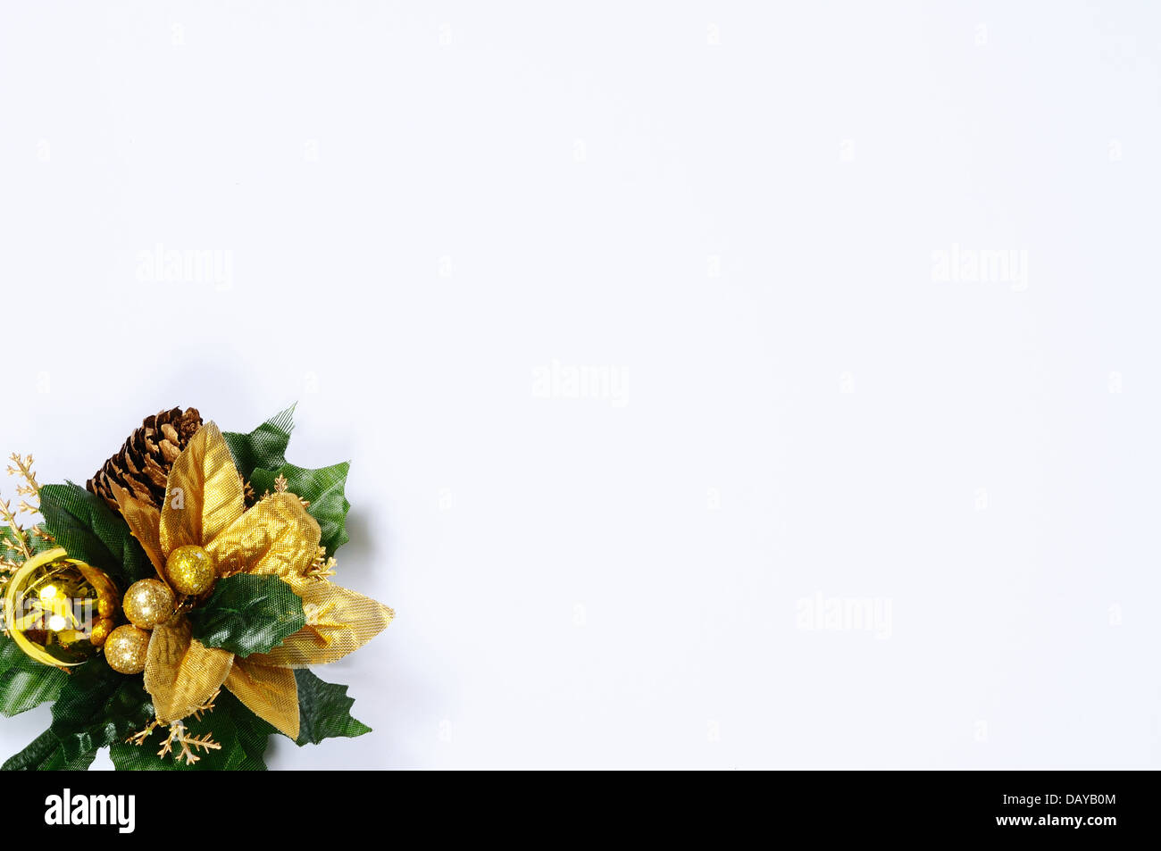 Christmas floral decoration edge on a white background Stock Photo - Alamy