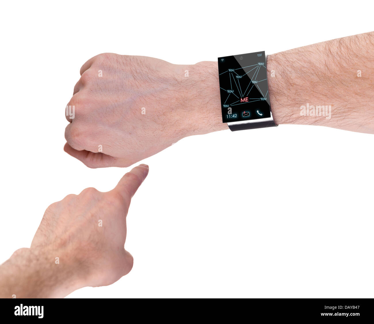 arm with a modern Internet Smartwatch -- All Texts, Icons, Computer ...