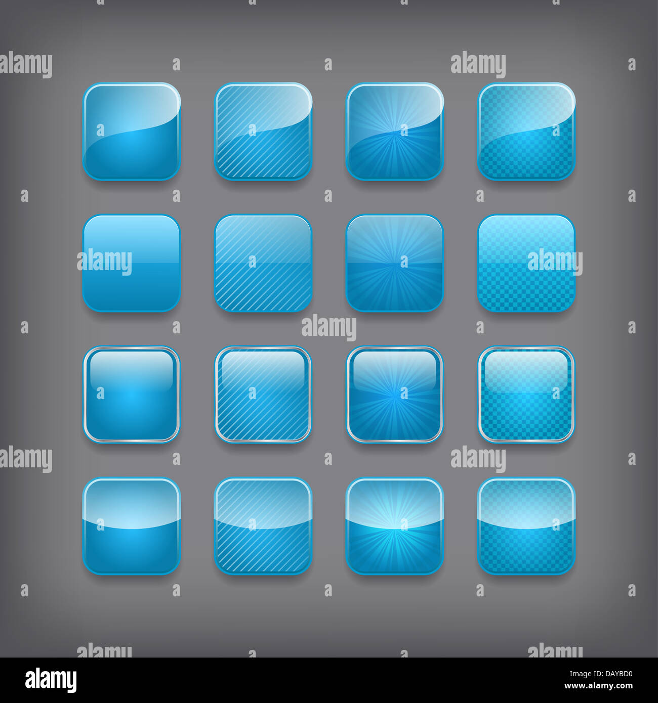Set of blank blue buttons for you design or app Stock Photo - Alamy