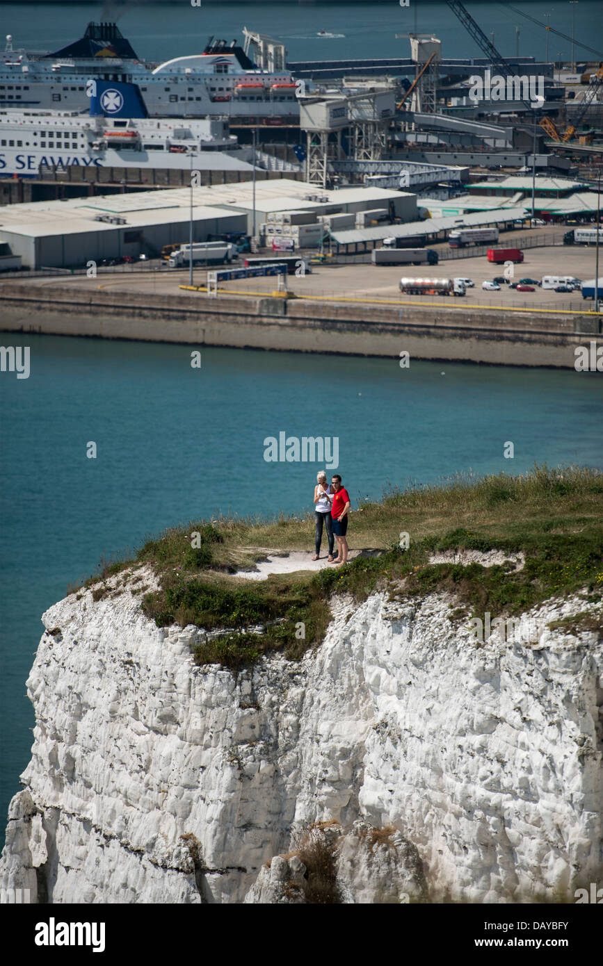 View of Dover Harbour from Langdon Cliffs Stock Photo - Alamy
