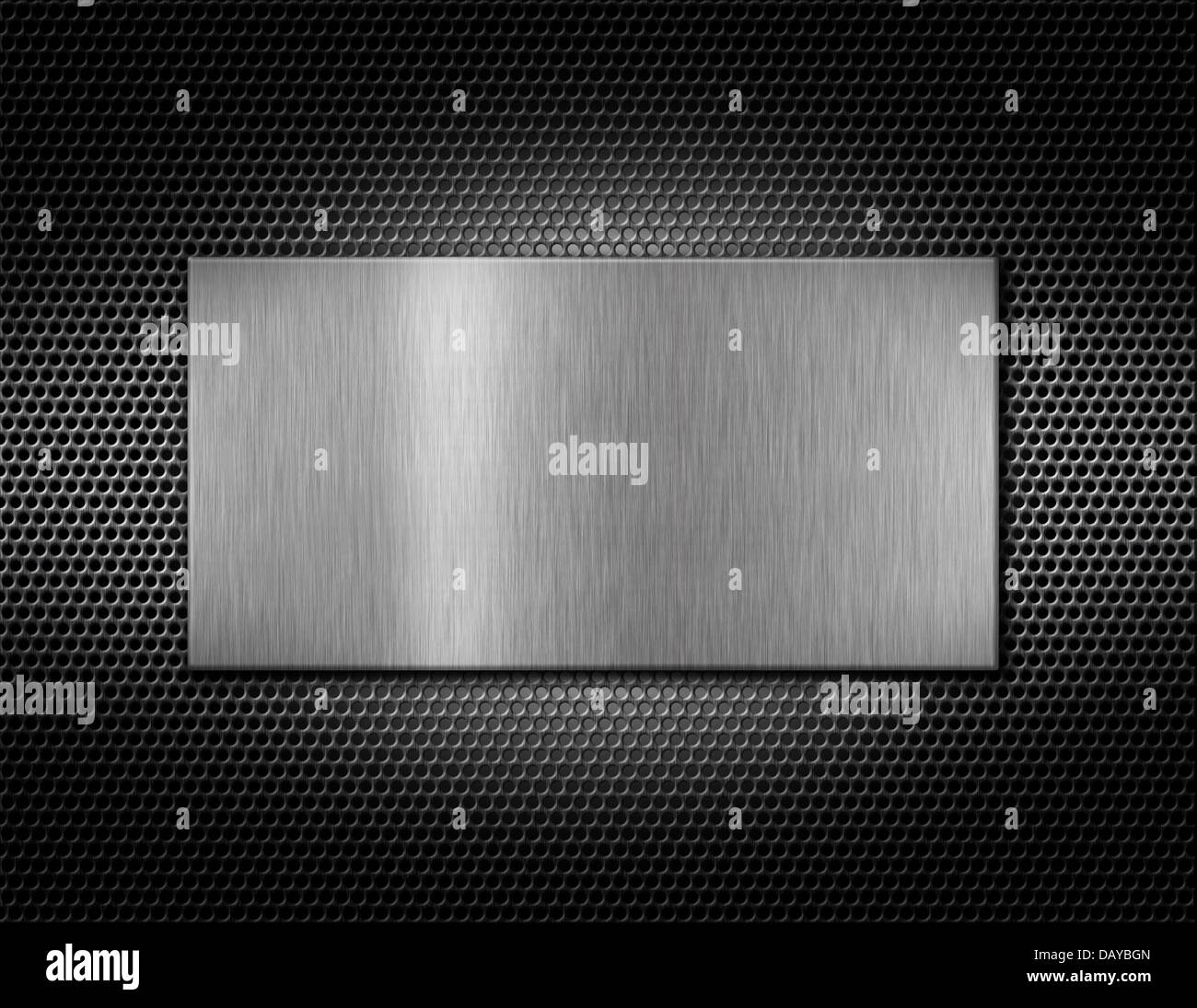 Tenmplate of silver metal plate on a grate for design Stock Photo - Alamy